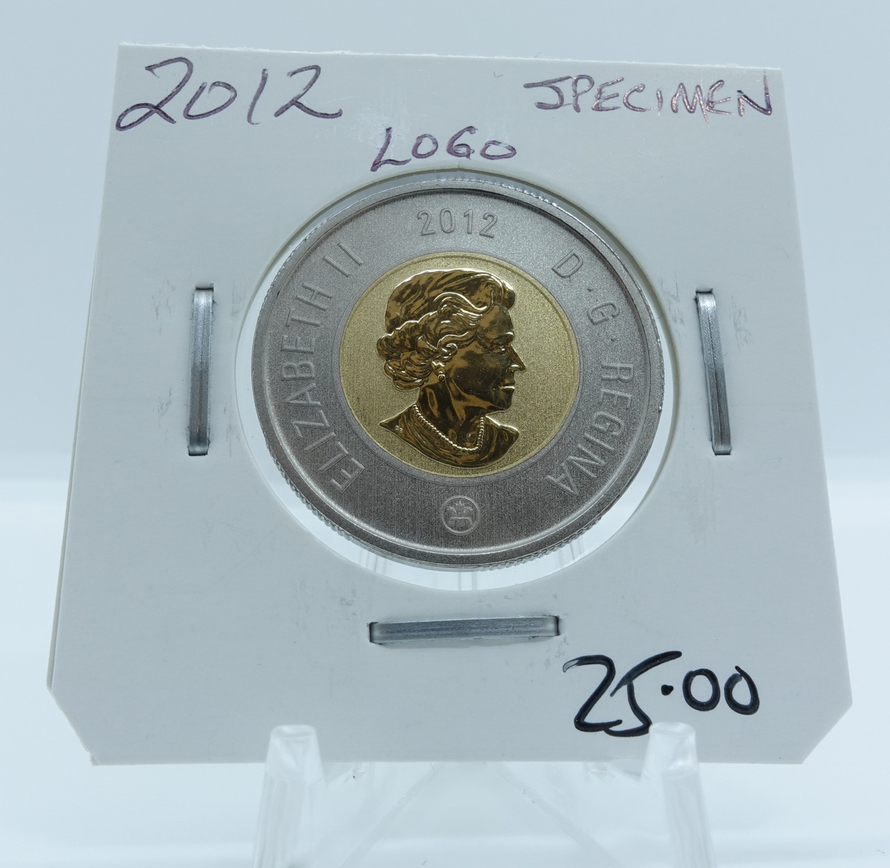 2012 CIRCULATION CANADIAN TOONIE SPECIMEN LOGO - West Edmonton Coin & Stamp