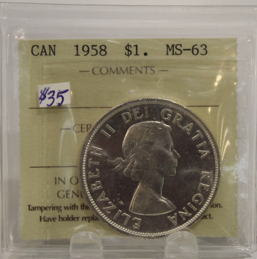 1958 CIRCULATION $1 COIN MS 63 - West Edmonton Coin & Stamp