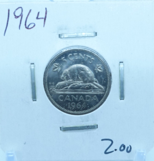 1964 CANADA CIRCULATION FIVE CENTS - UNGRADED - West Edmonton Coin & Stamp