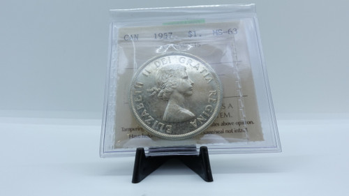 1957 CIRCULATION CANADIAN SILVER DOLLAR MS-63 - West Edmonton Coin & Stamp