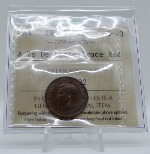 1949 CIRCULATION CANADIAN 1-CENT MS-60 A TO DENTICLE; TRACE RED - West ...