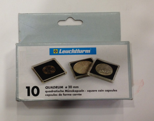 10-PACK SQUARE QUADRUM CAPSULES - 20mm - West Edmonton Coin & Stamp