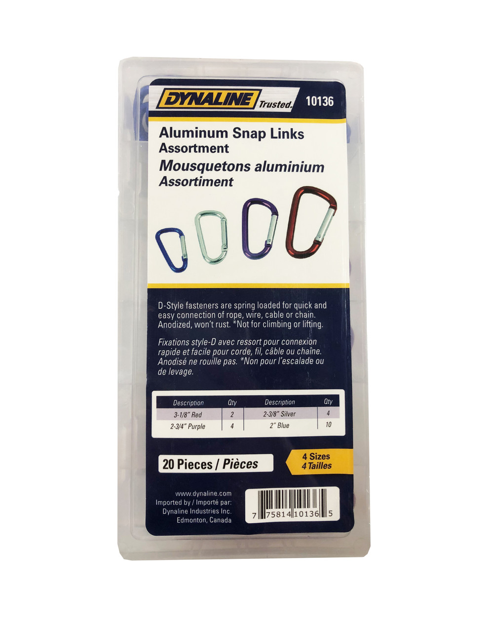 Dynaline 10136 Aluminum D-Ring Assortment - Edmonton Fasteners & Tools Ltd.