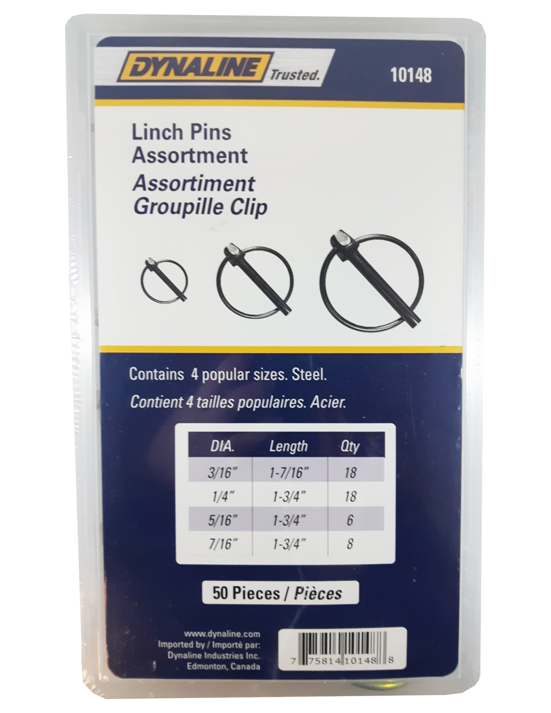 Dynaline 10148 Linch Pin Assortment - Edmonton Fasteners & Tools Ltd.