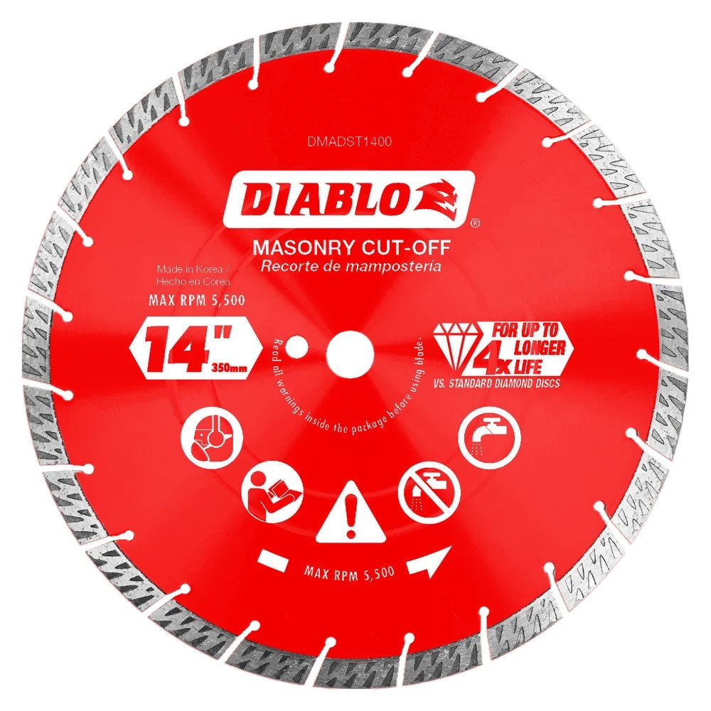 14″ Diamond Segmented Turbo Cut-Off Discs for Masonry