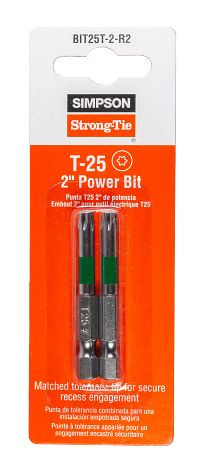 T25 X 2" Torx Power Drive Tip (2/Pack)