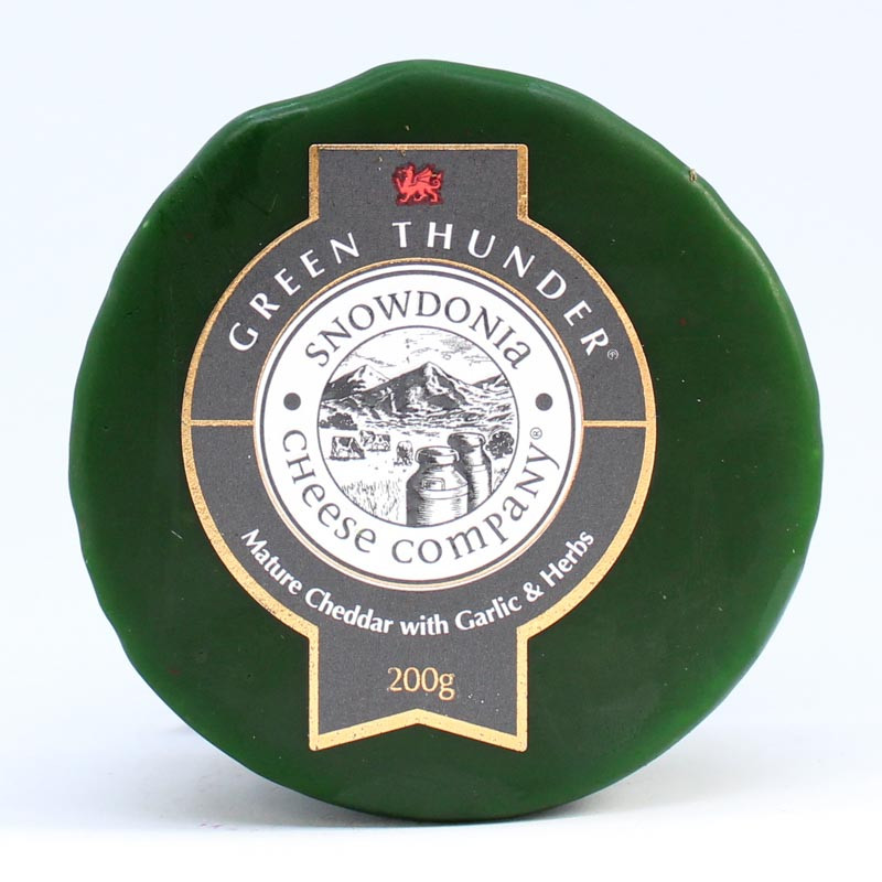 Snowdonia Green Thunder Mature Cheddar with Garlic & Herbs - The Cheese ...