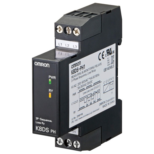 K8DSPH1 OMRON monitoring relay 17.5mm wide, simultaneous monitoring of ...