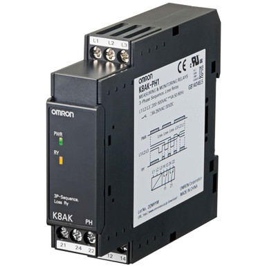 K8AKPH1 OMRON monitoring relay 22.5mm wide, simultaneous monitoring of ...