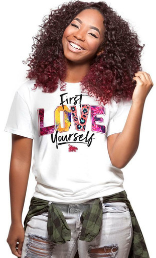 ***LIMITED*** First Love Yourself Pattern Tee - ShopFlyBrands