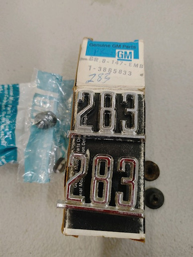 1965-67 Chevelle or El Camino NOS 283 Fender Emblems (pair only)