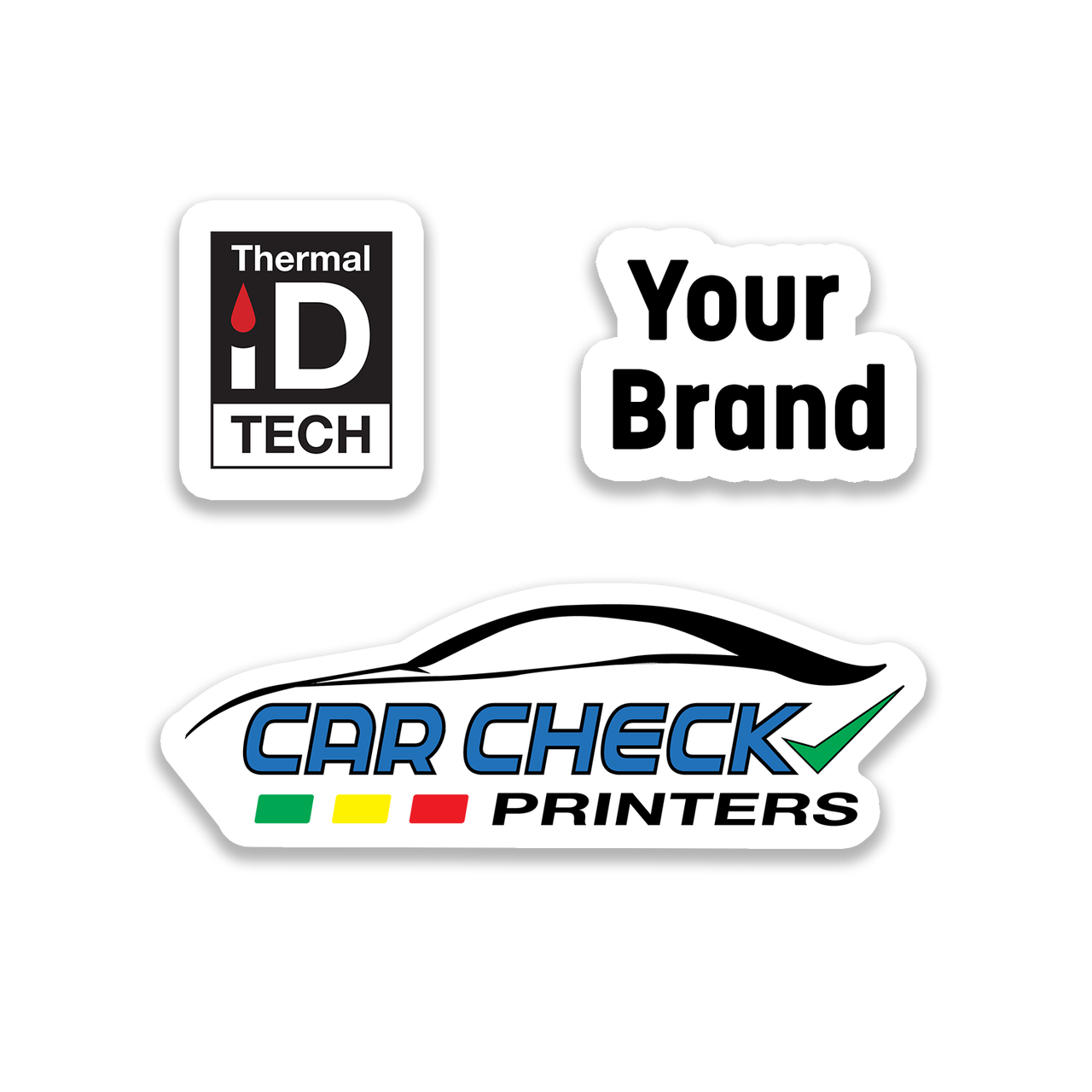 50 Custom 3" White Vinyl Die Cut Stickers - Logo Stickers