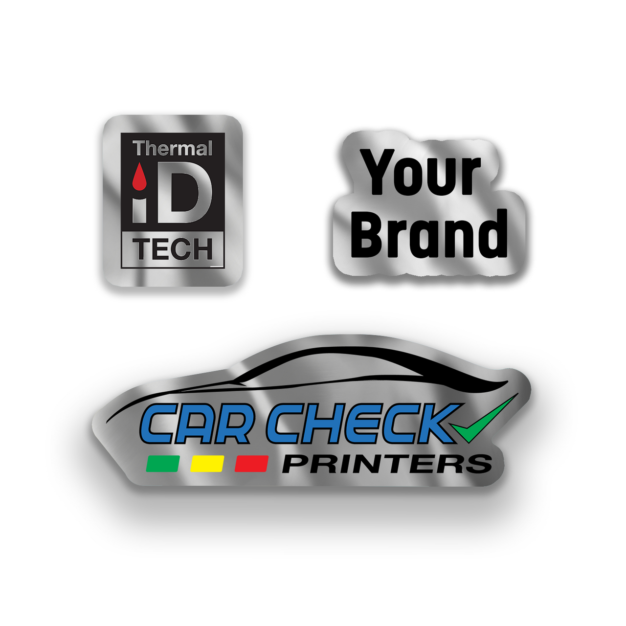 50 Custom 3" Silver Die Cut Stickers - Logo Stickers
