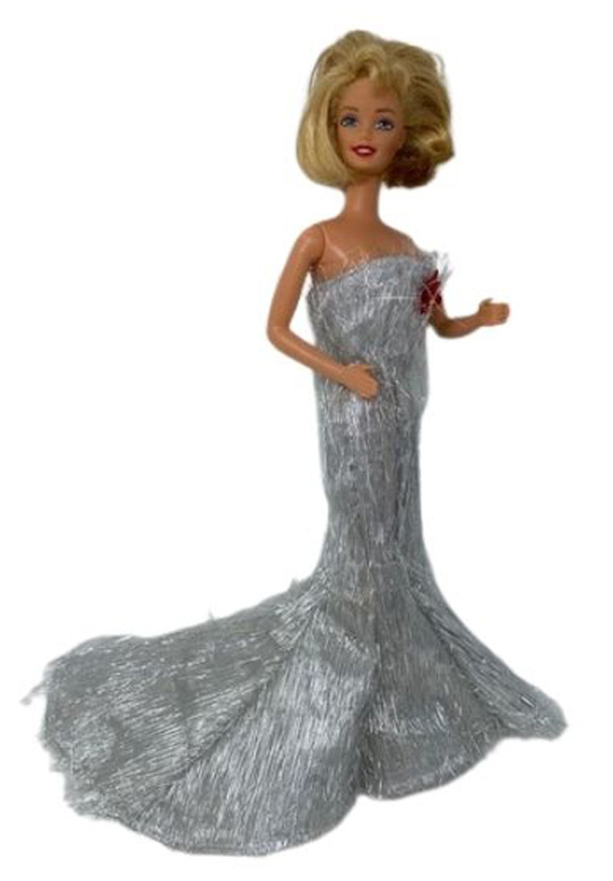 Doll Clothes Superstore Metallic Silver Gown With Long Train Fits 11 1