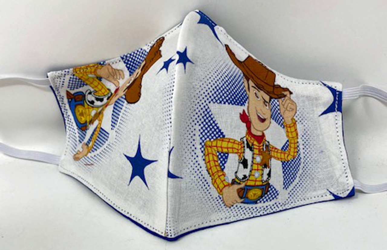 Child Face Mask Woody Toy Story Double Sided Kid Size Cotton