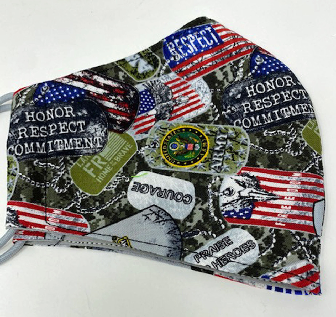 Adult Face Mask USA Military Army Print Adjustable Elastic Washable ...