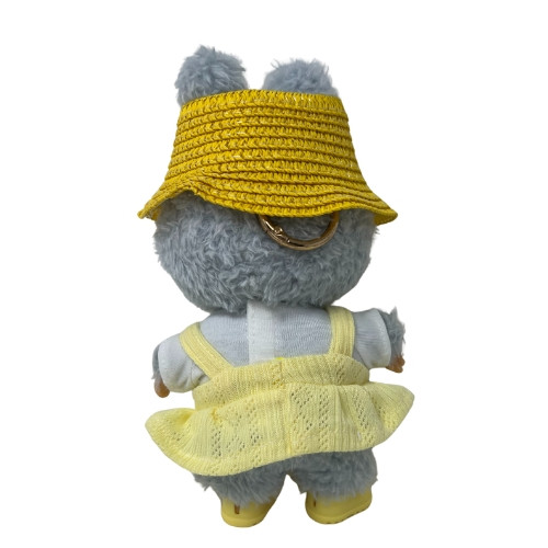 Sunny Day Style: Yellow Jumper Set with Straw Hat & Shoes for 17.5cm ...