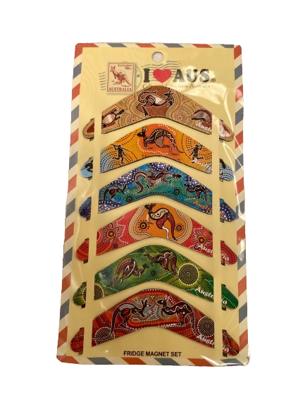 Magnet 6pc Boomerang Aboriginal Design - Skinnys Australia