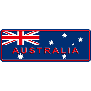 Number Plate 37.5x13.5cm - Australian Flag - Skinnys Australia