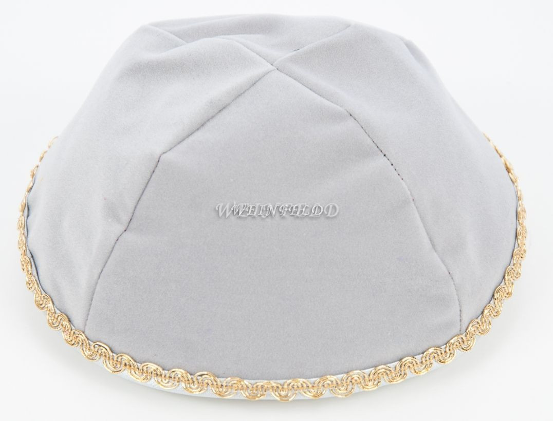 Velour Velvet Yarmulkes - 4 Panels - Lined - Medium Style - With Trim ...