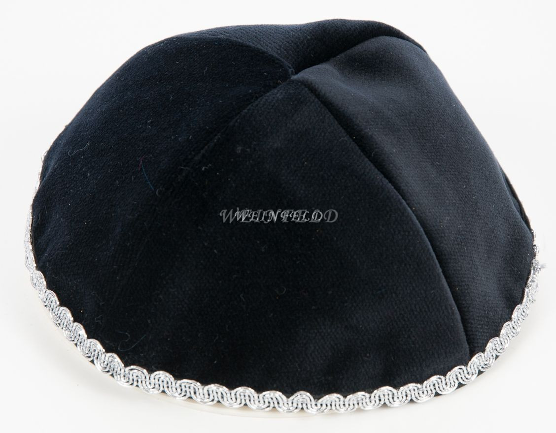 Real Velvet Yarmulkes - 4 Panels - Lined - Medium Style - With Trim ...