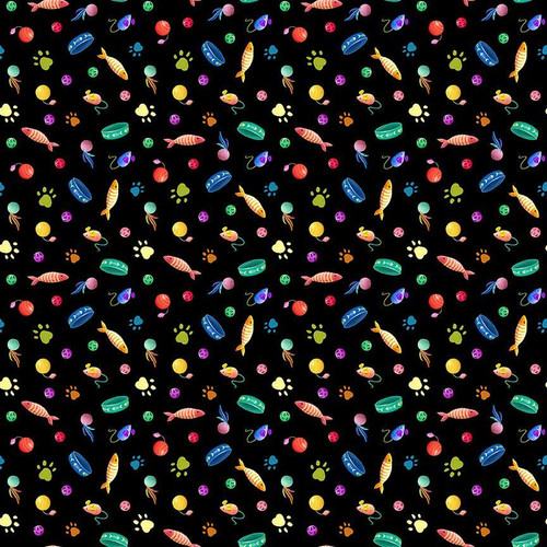 Cotton Print Yarmulkes CAT TOYS & PAWS - yarmulkes.com