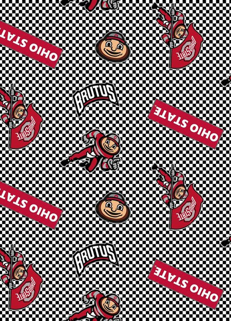 NCAA - Cotton Yarmulkes - CHECKERED - OHIO STATE BUCKEYES - yarmulkes.com