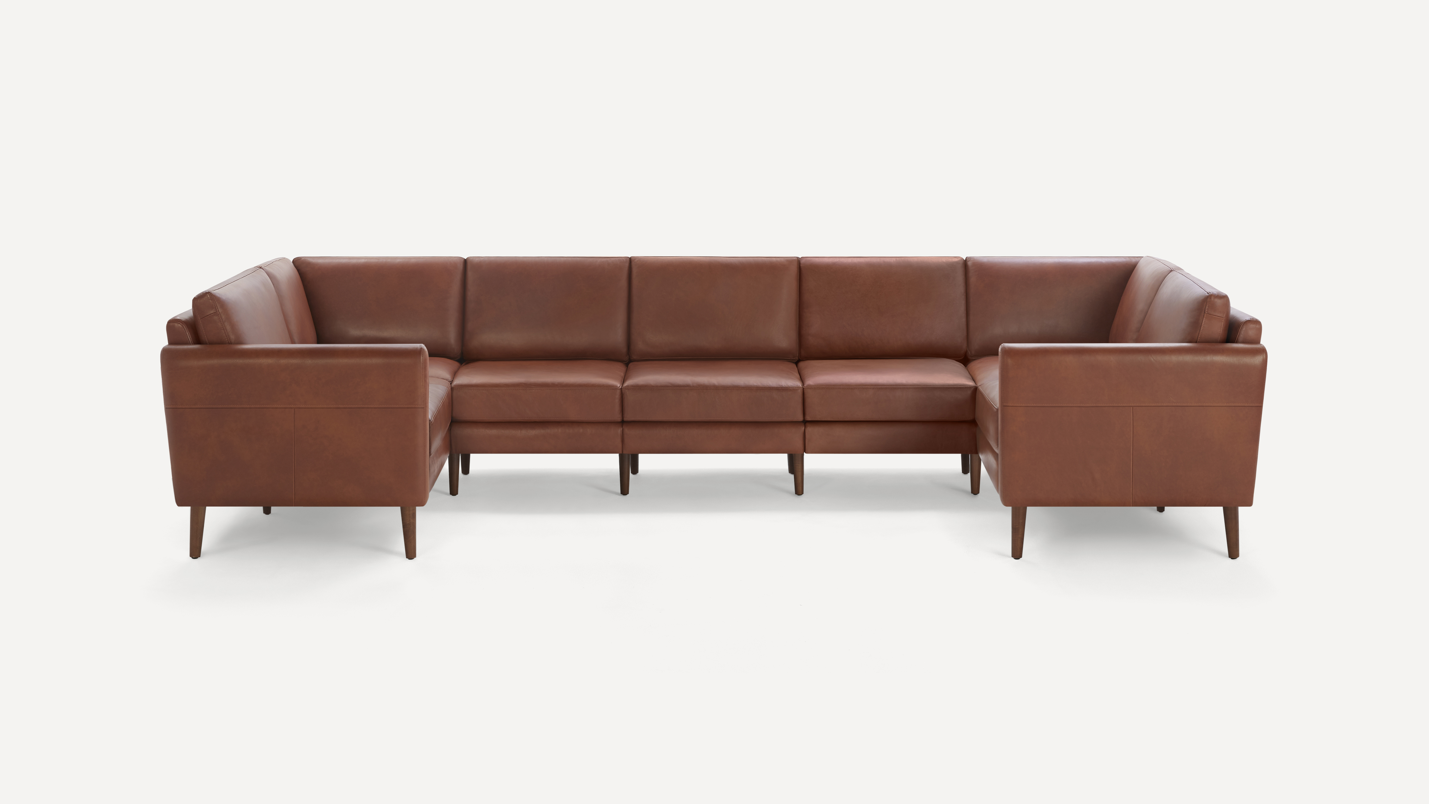 U shaped sectional leather couch store