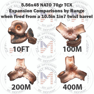 5.56x45 NATO 70 gr Total Copper X-panding (TCX) - Defiant Munitions