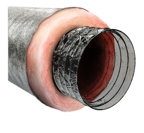 4 in. x 25 ft. Insulated Flexible Duct R6 Silver Jacket