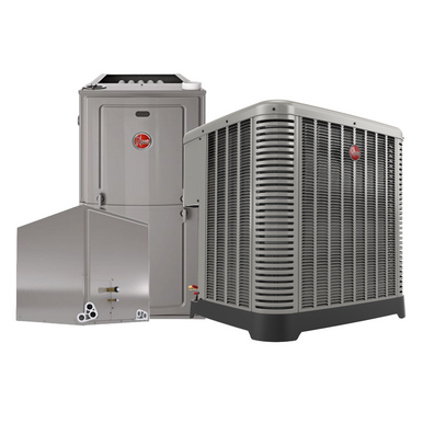 Rheem 4 Ton AC 14.3 SEER2 w/ 92% 100K BTU 5 Ton Drive 21" Wide Gas ...