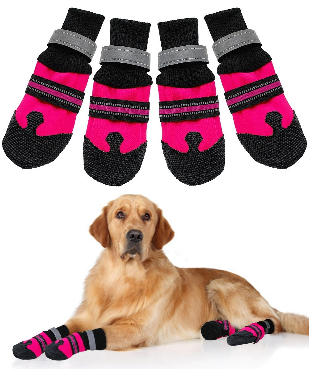 Large Pink Protective Dog Boots - Doggie Style Store