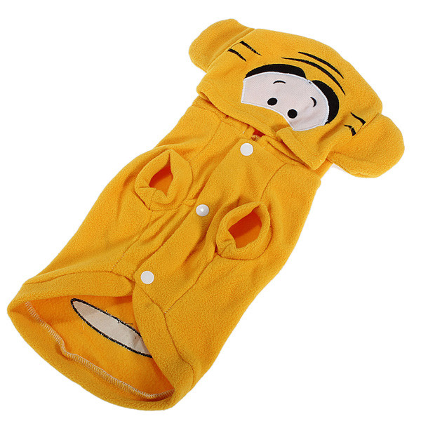 Yellow Tiger Fleece Dog Coat - Doggie Style Store