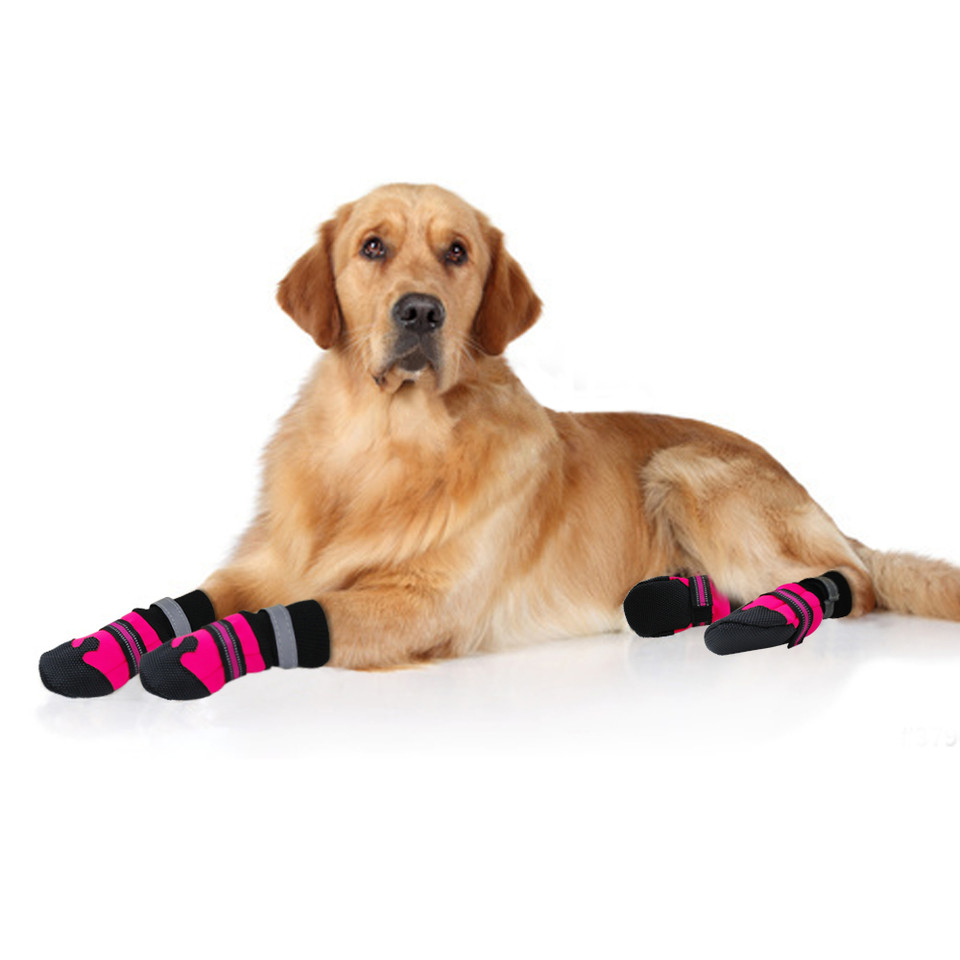 Large Pink Protective Dog Boots - Doggie Style Store