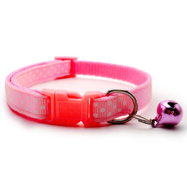 Small Pink Spotty Nylon Dog Collar - Doggie Style Store