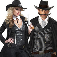 cowboys, indians and mexican costumes