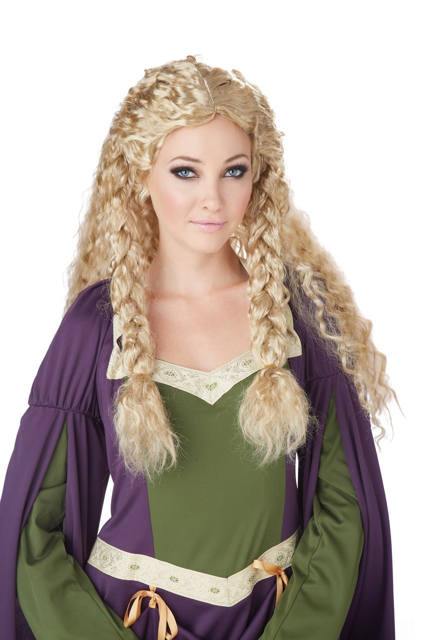 Blonde Viking Princess Wig with Plaits Accessories at Costumes To Buy