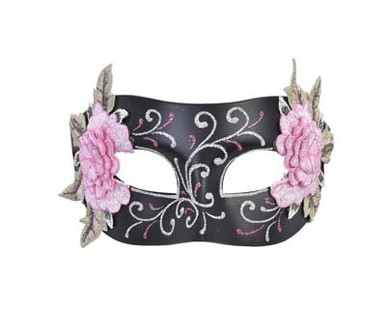 Aria Masquerade Eye Mask - Black/Pink | Costumes To Buy