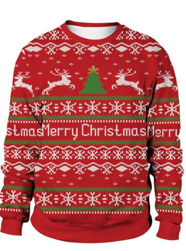 Merry Xmas Red 3D Print Jumper | Costumes To Buy Australia