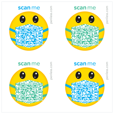 Penless Video Sticker - Set of 4 - Emojis with Masks