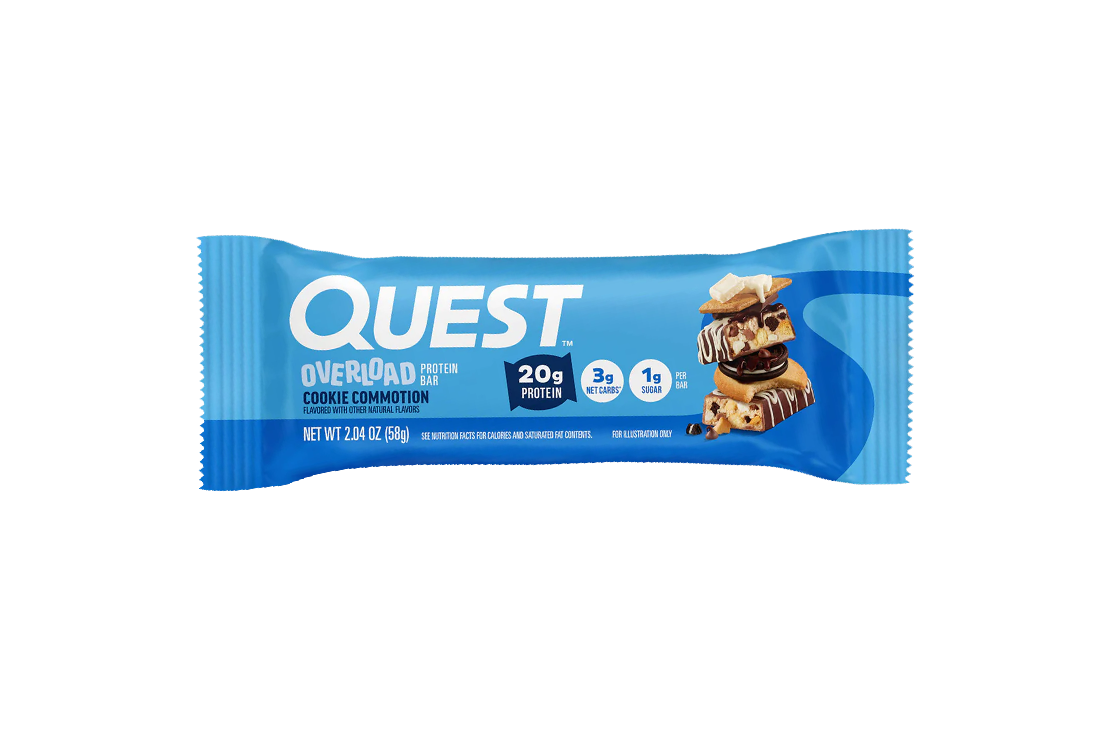 Quest Overload Protein Bar - Cookie Commotion 63g - Low Carb Protein Bar UK