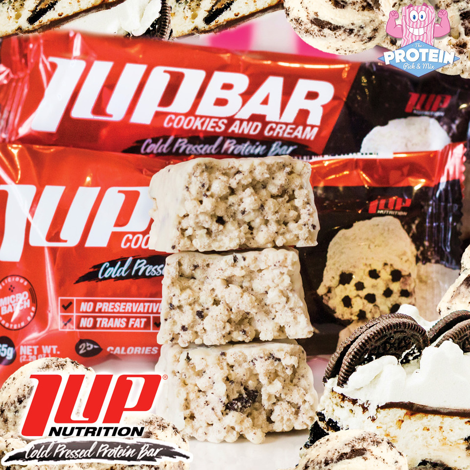 'Gimme 1'! 1Up Nutrition's crispy Cookies & Cream bar arrives for ...