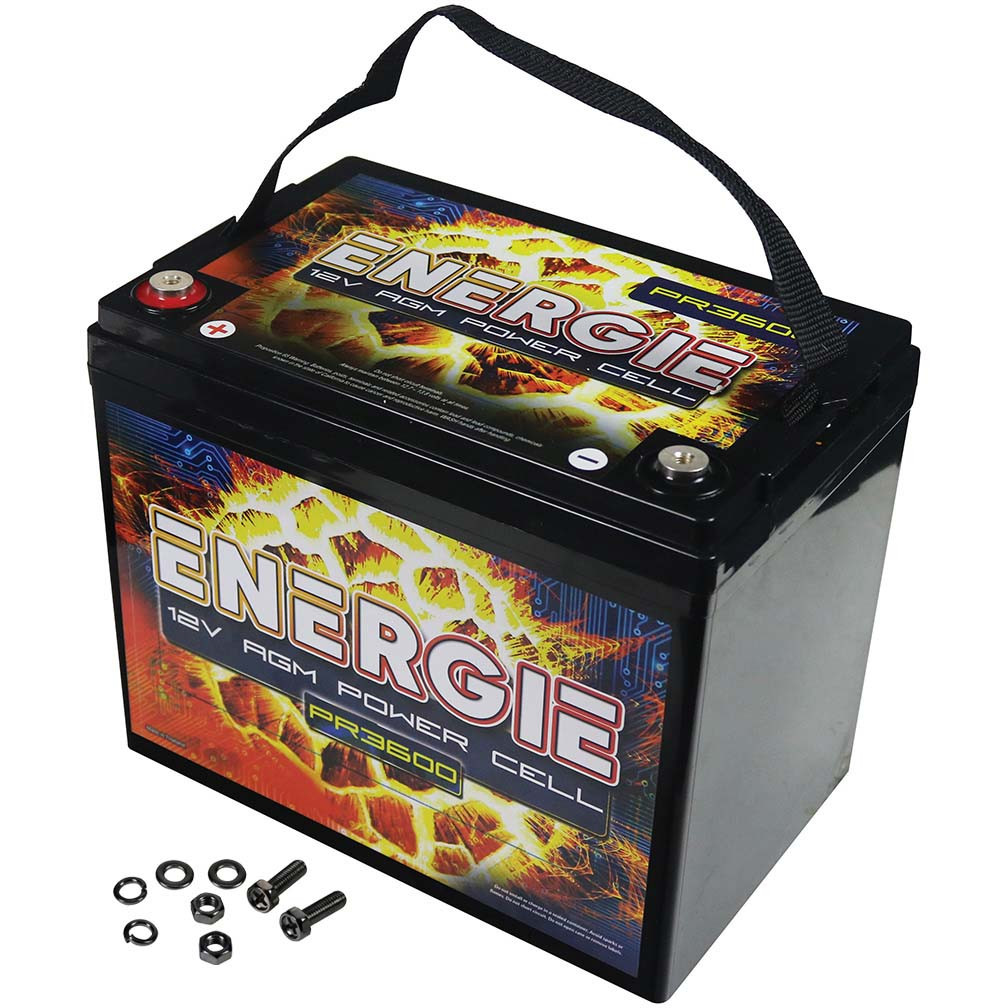 Energie PR3600 | 12-Volt 75AH AGM Power Cell Performance Battery | 3600W