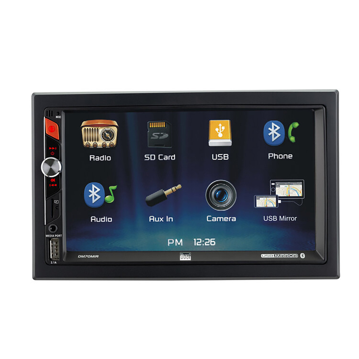 Dual DM70MIR | 7 Inch Double Din Touchscreen Multi Media Head Unit