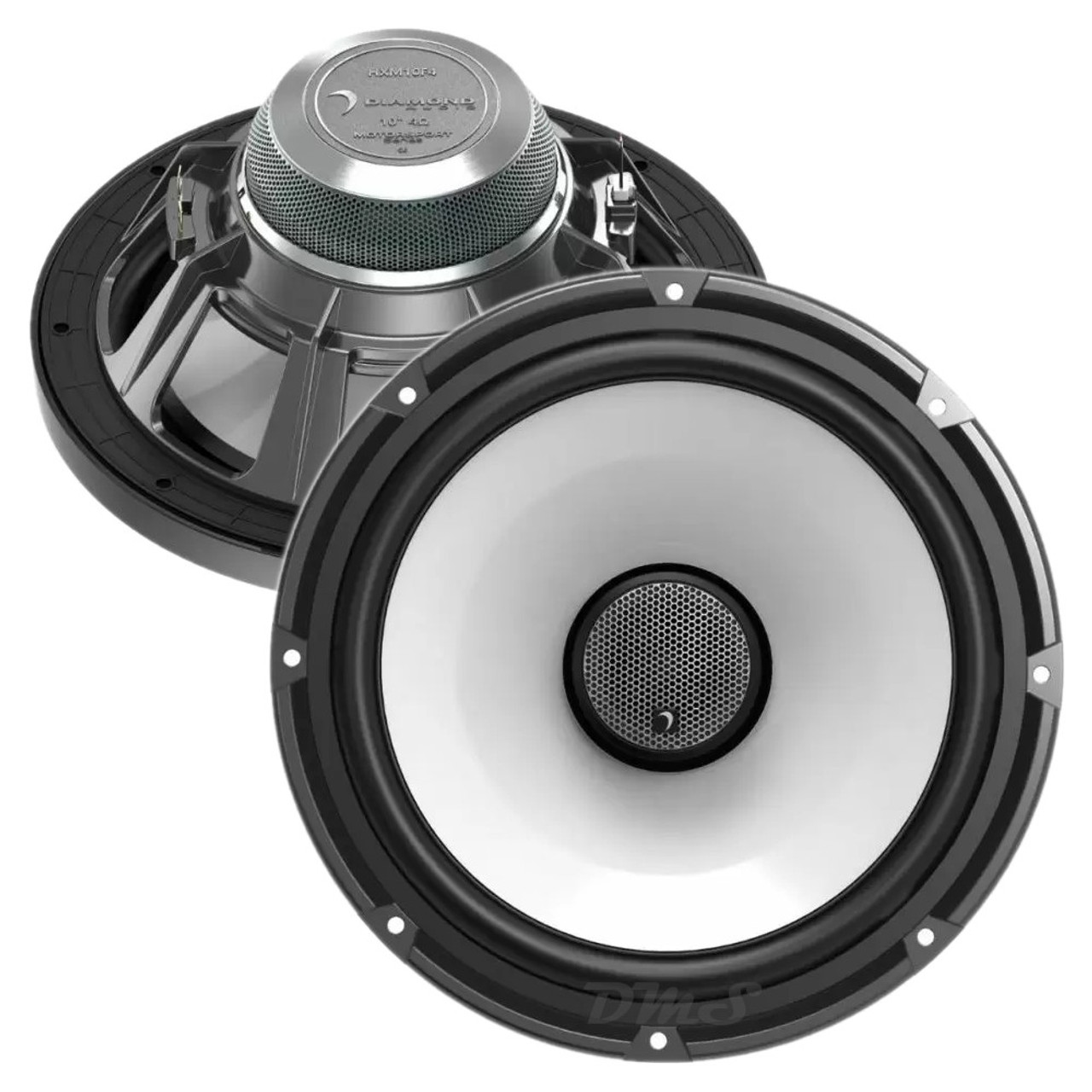 Diamond Audio HXM10F4 | 10 Inch 400W 4 Ohm 2-Way Coaxial Marine Speakers (Pair) w/RGB