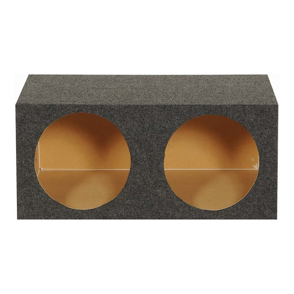 QPower QHDBASS12 | Dual 12 Inch Sealed Heavy-Duty Angled Subwoofer Box