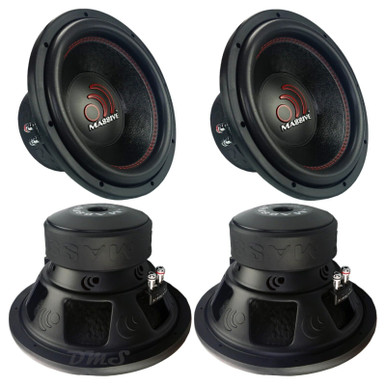 Massive Audio GTX124R | 12 Inch 2000W DVC 4 Ohm Subwoofers (4 Pack)