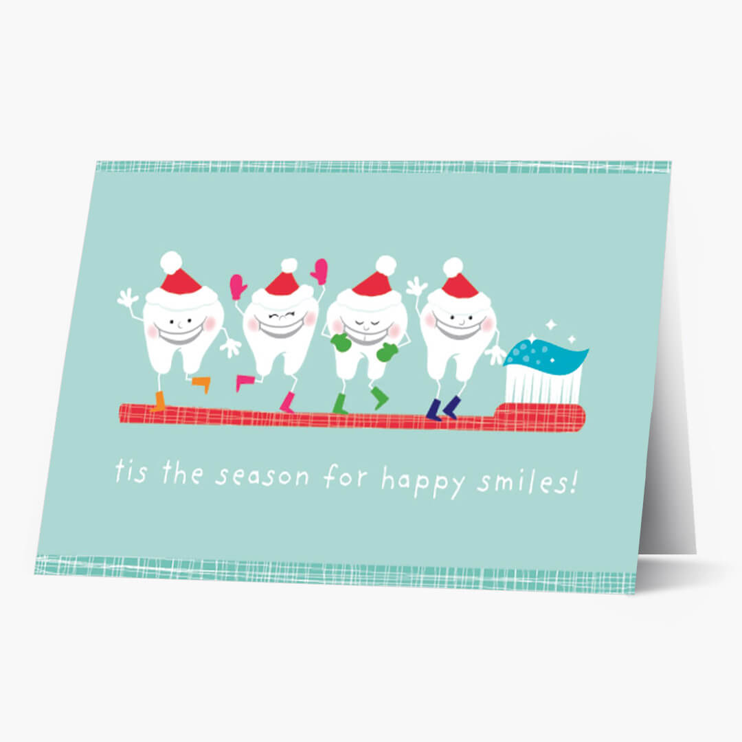 Happy Teeth Dental Christmas Card - Holiday Cards for Dentists