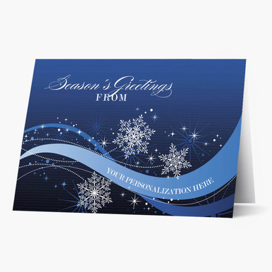 Sparkly Snowflakes Custom Front Holiday Card