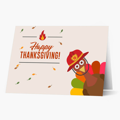 Colorful Firefighter Turkey Says Happy Thanksgiving